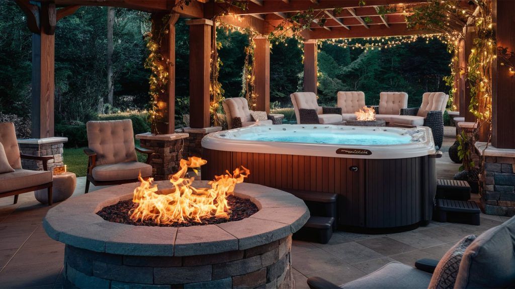21 Amazing Hot Tub Fire Pit Combo Designs (for Inspiration)