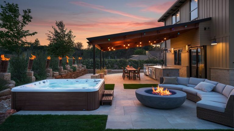 21 Amazing Hot Tub Fire Pit Combo Designs (for Inspiration)